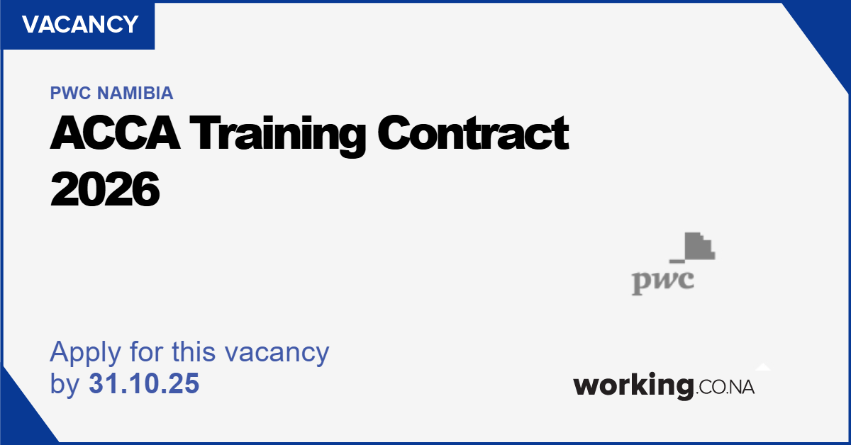 PWC Namibia: ACCA Training Contract 2026, Windhoek - Working.co.na